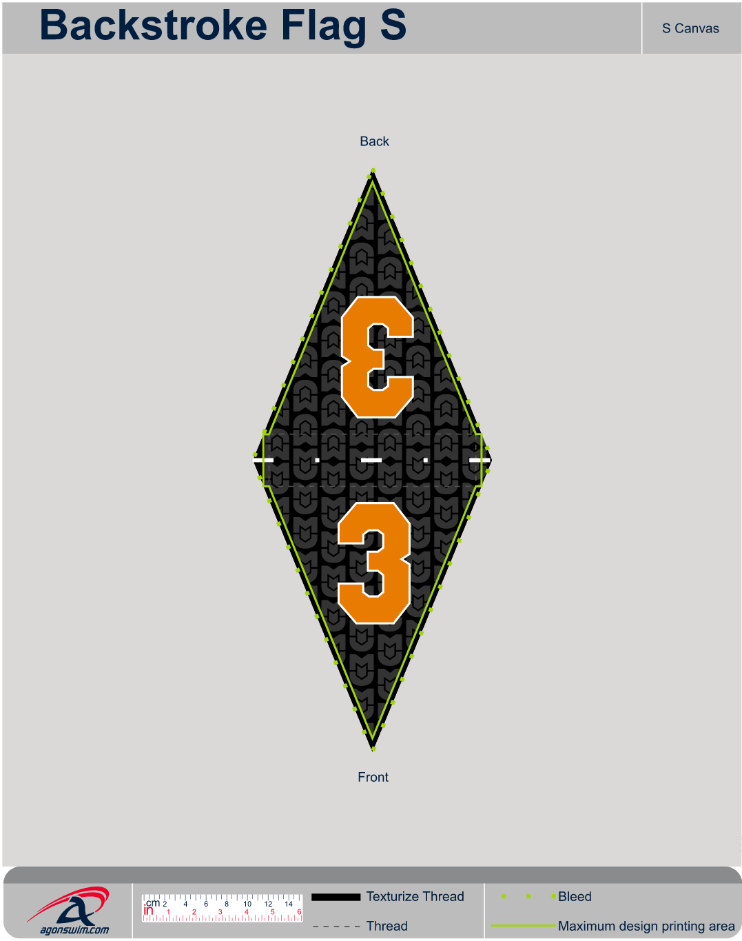 Canvas Backstroke Flag Small (2022) - Agonswim.com