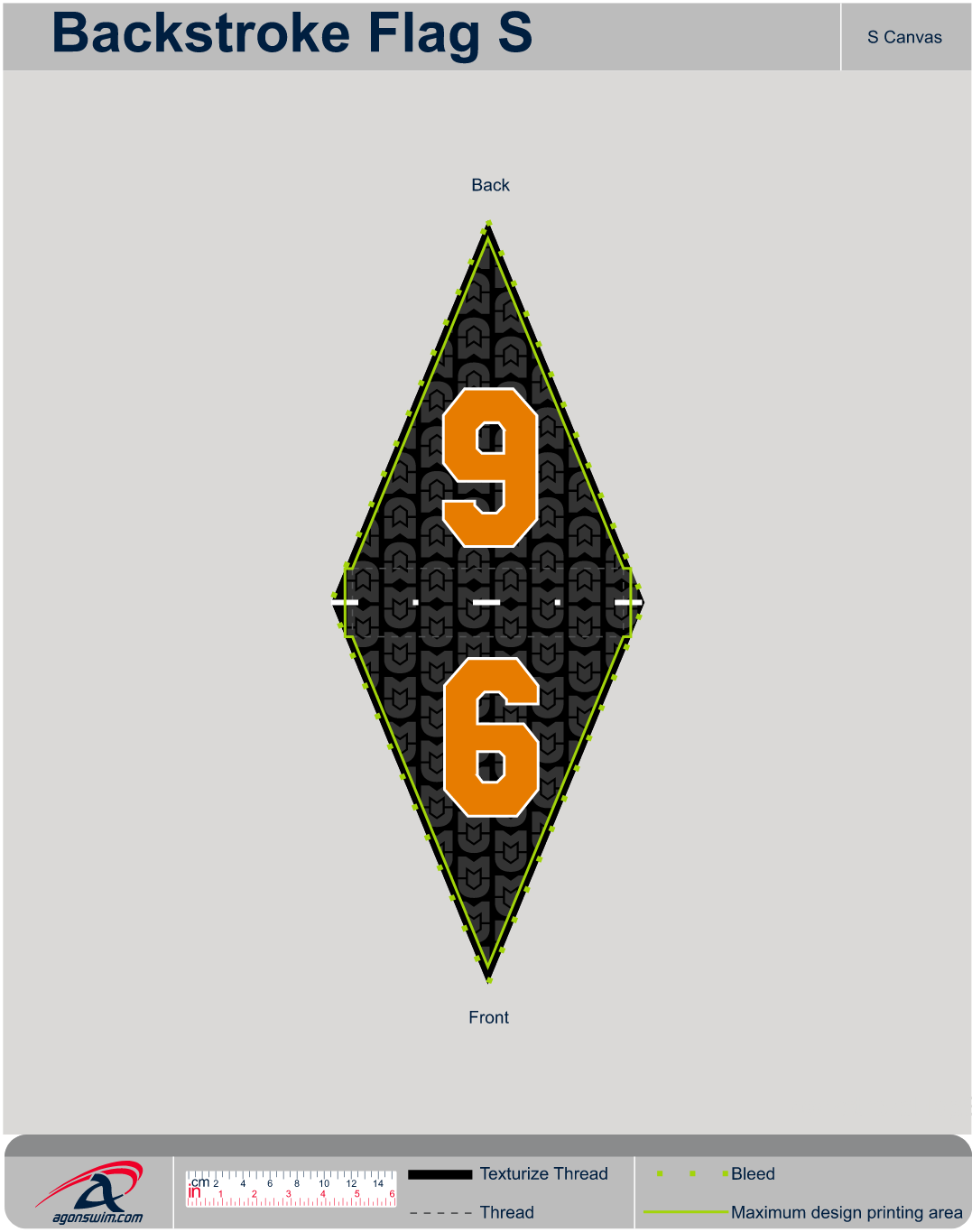 Canvas Backstroke Flag Small (2022) - Agonswim.com