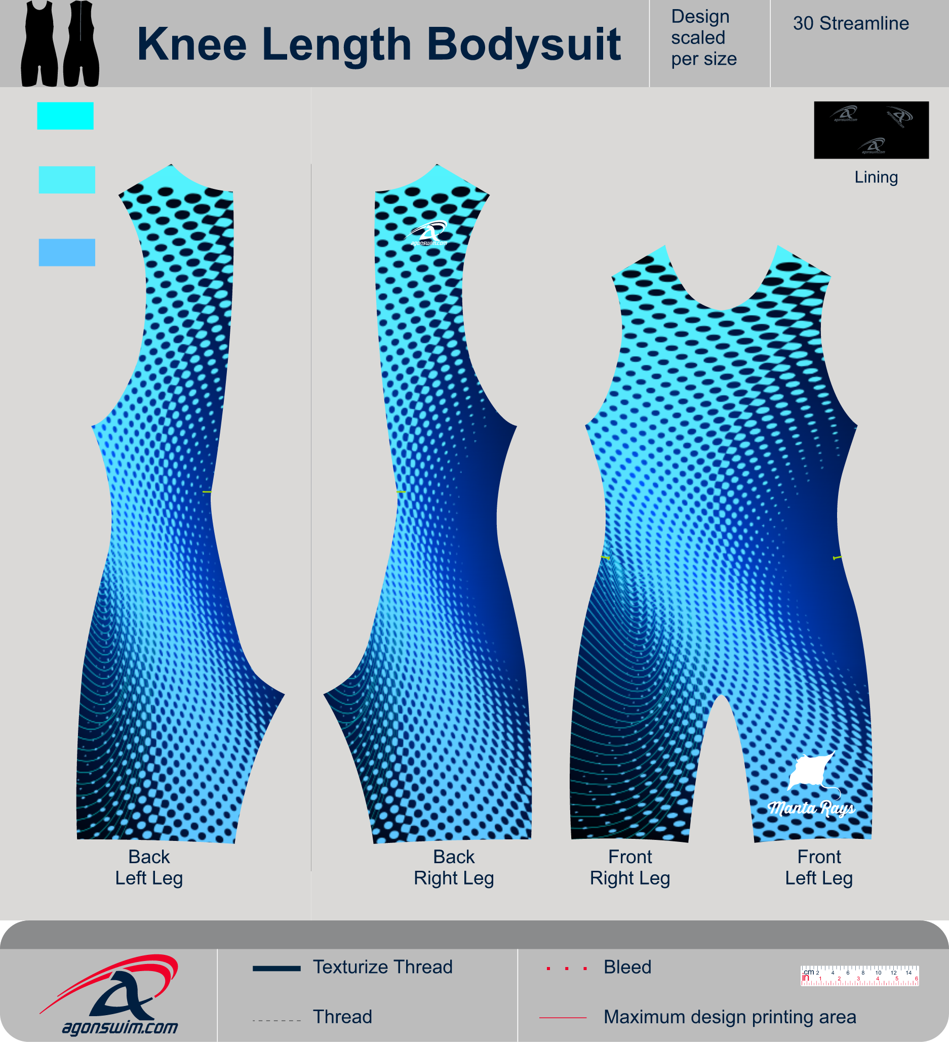 Streamline Knee Length Bodysuit Fully Front Lined (2025) - Agonswim.com