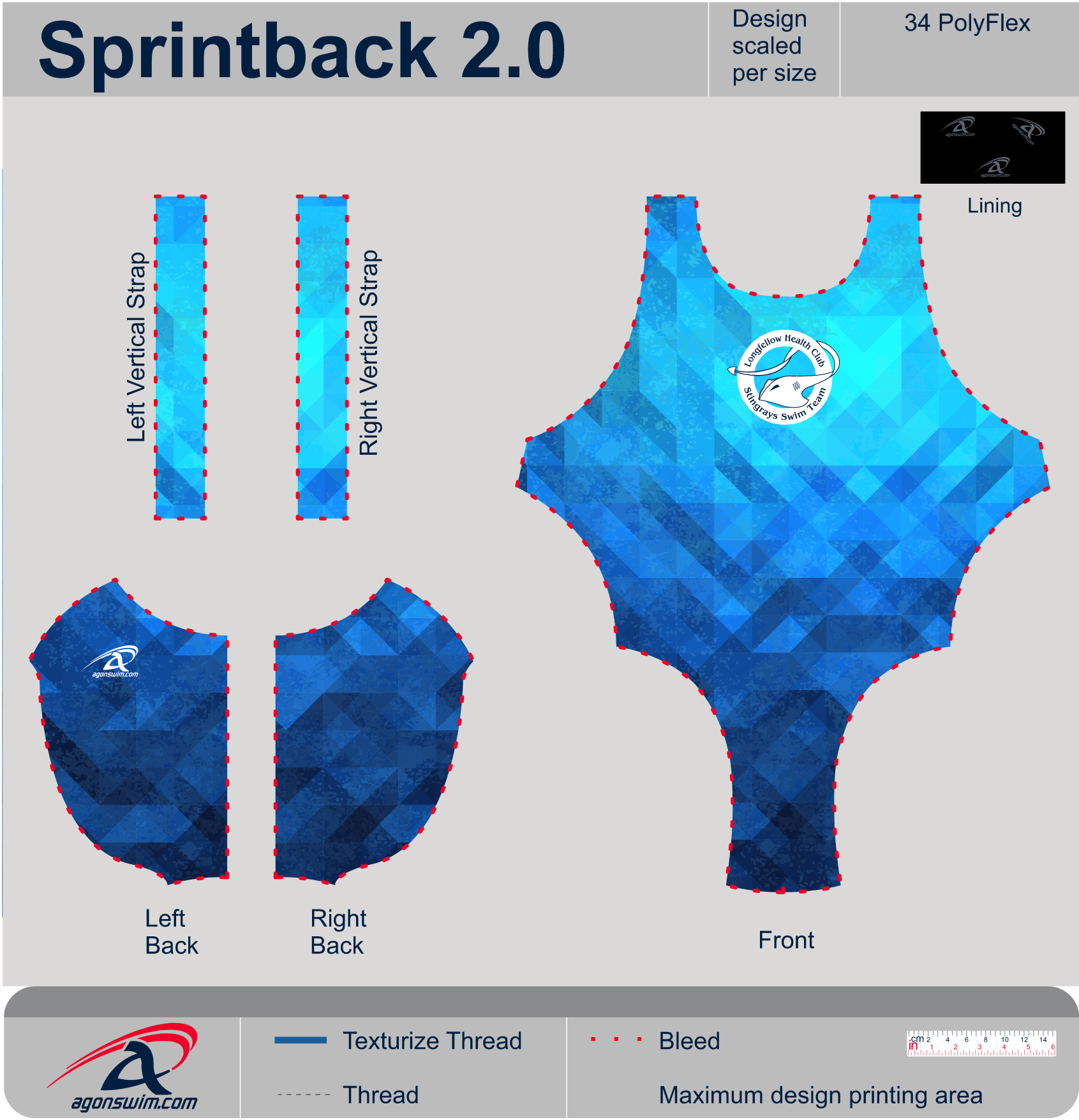 PolyFlex SprintBack 2.0 Fully Front and Back Lined (2023) - Agonswim.com