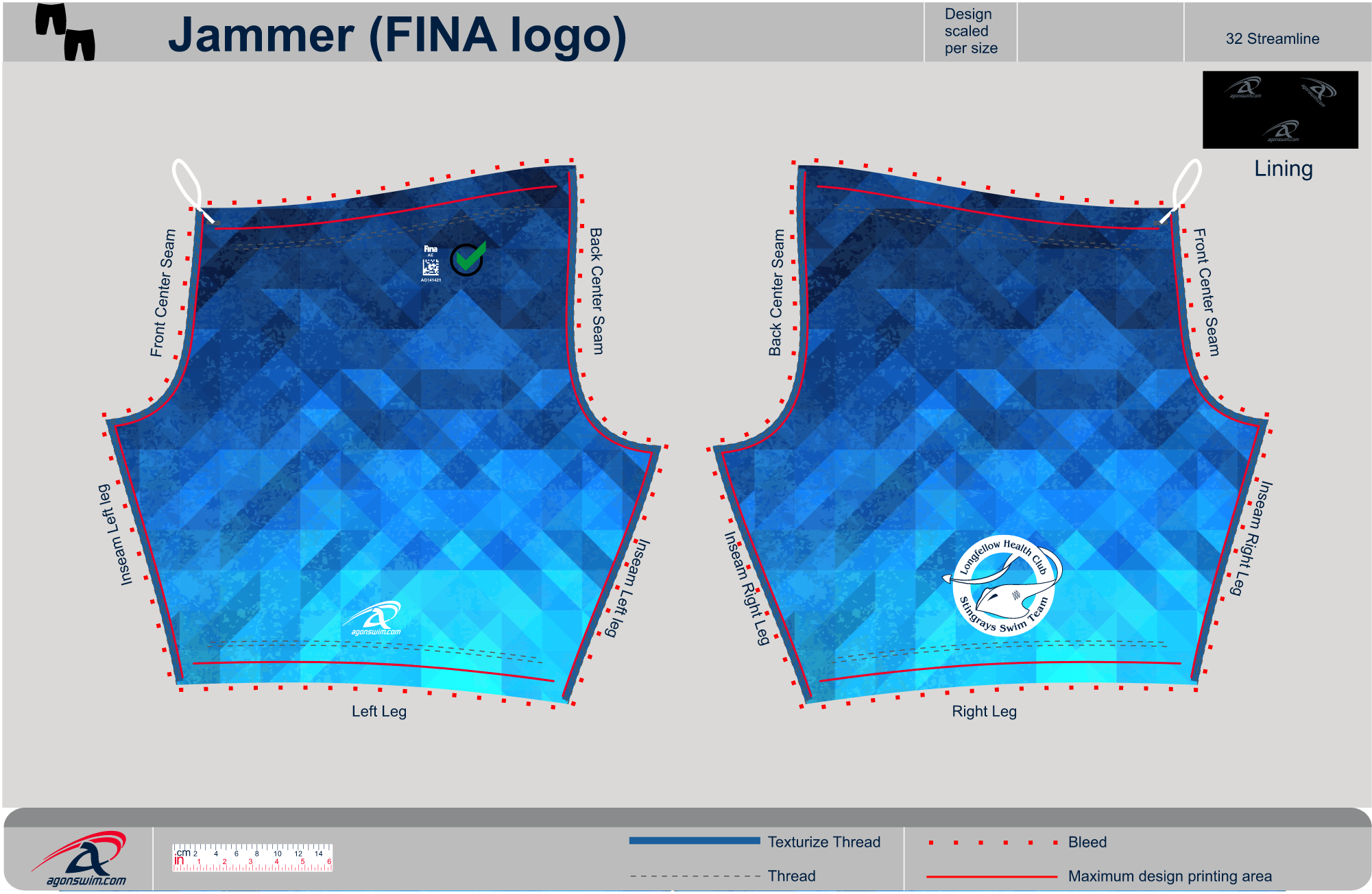 Streamline Jammer (FINA logo) Crotch Lined (2023) - Agonswim.com
