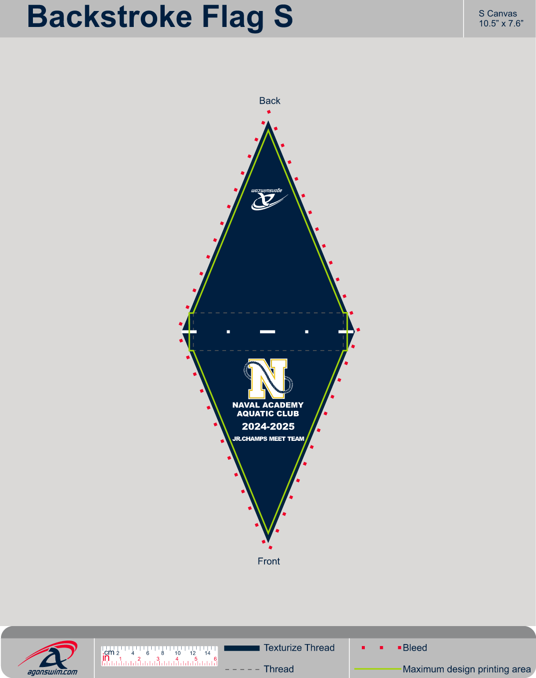 Canvas Backstroke Flag Small (2025) - Agonswim.com