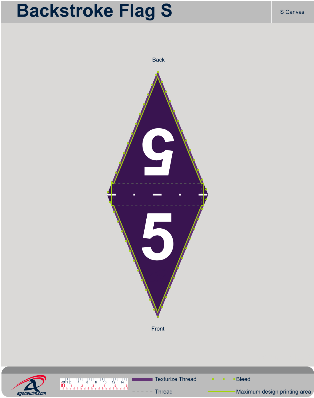 Canvas Backstroke Flag Small (2021) - Agonswim.com