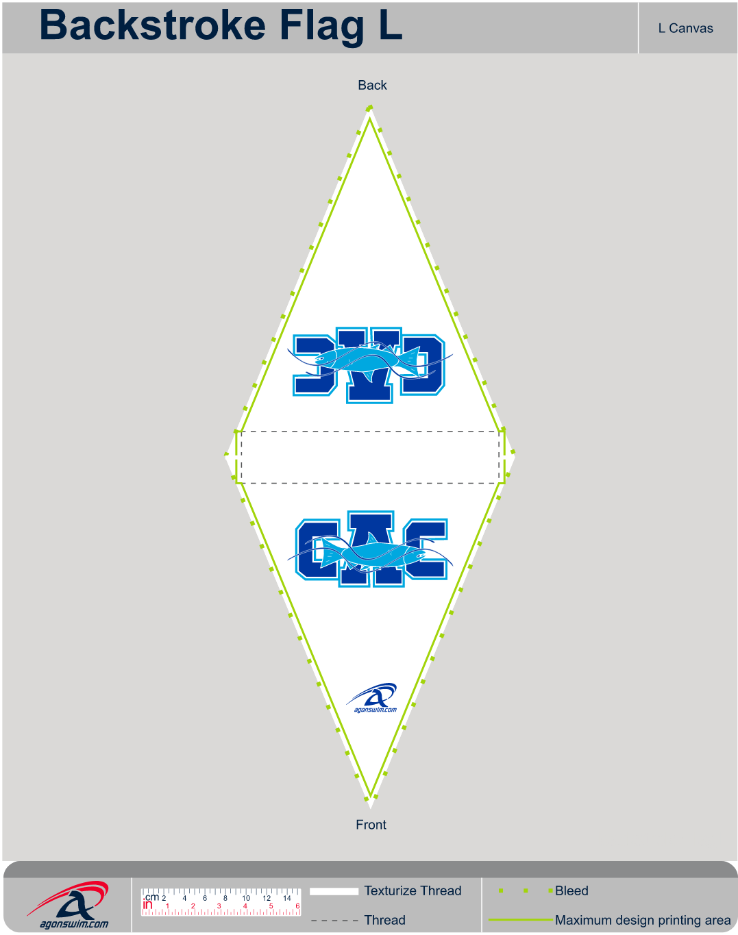 Canvas Backstroke flag large (2022) - Agonswim.com